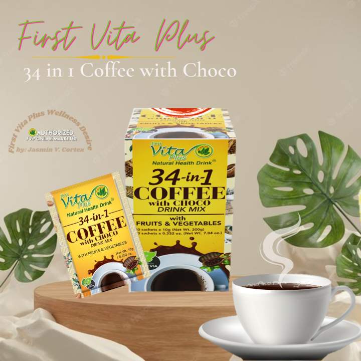 First Vita Plus 34-in-1 Coffee W/ Choco Drink Mix With Fruits ...