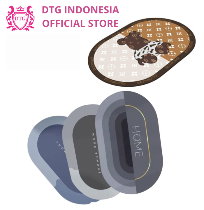 Keset Diatomite Bundar Anti Slip 40cm X 60cm - Keset Kaki Kain Anti Bau ...