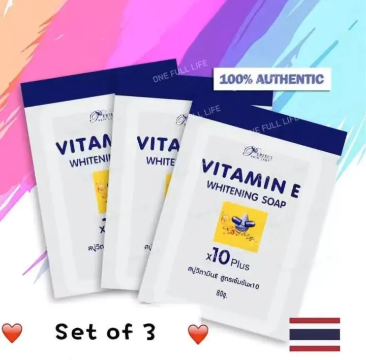 ( SET OF 3 ) Authentic Perfect Skin Lady 10x Vitamin E Whitening SOAP ...