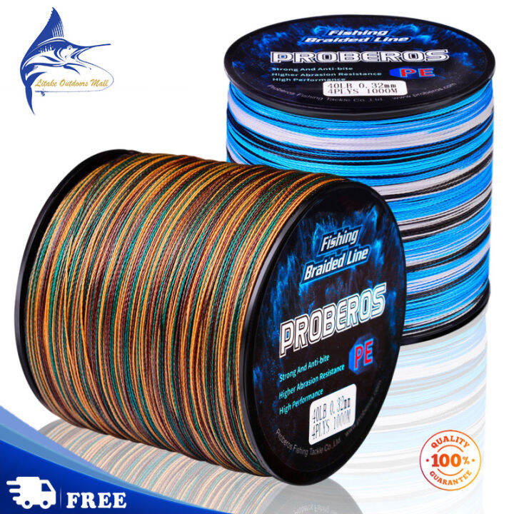 Litake 300m 4 Strands Fishing Line 10-100lb Invisible High Strength Pe ...