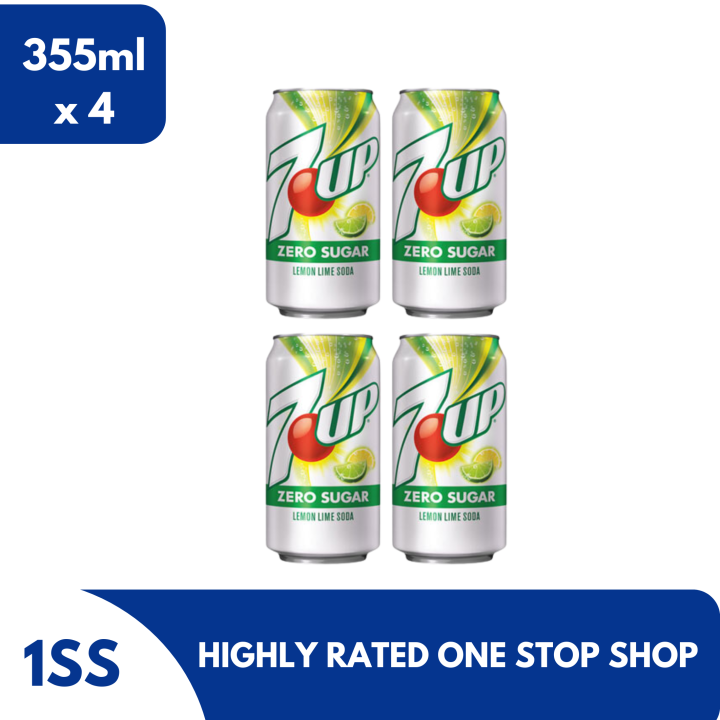 7Up Zero Sugar Lemon Lime Soda, 355ml set of 4 | Lazada PH