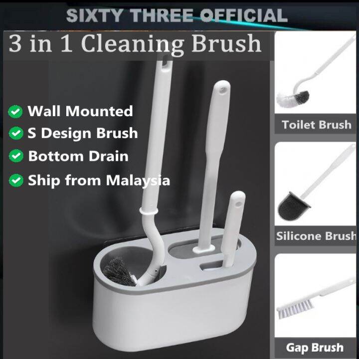 Toilet Cleaning Brush Bathroom Long Handle Brush Cleaner 360° Universal ...