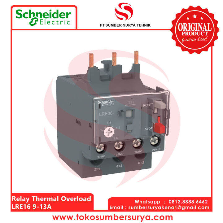 Relay thermal overload 9-13A Saklar Listrik ON OFF LRE16 SNI Asli Ori ...