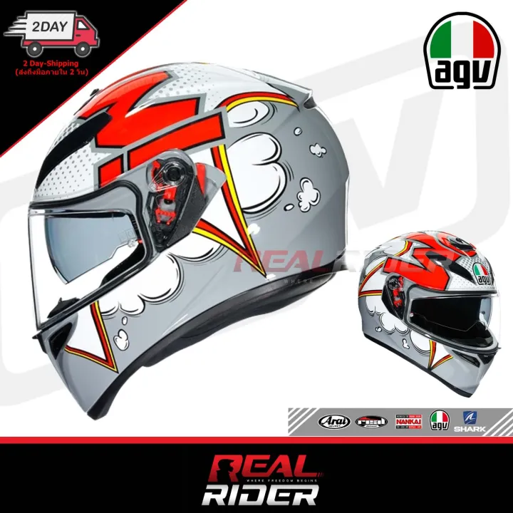 AGV K3SV BUBBLE GREY/WHITH/RED | Lazada.co.th