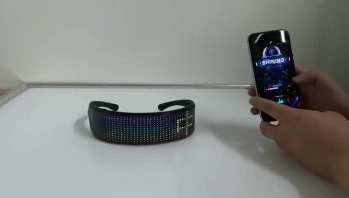 ปาร์ตี้ฮาโลวีน LED DJ บลูทูธ DIY Luminous Rave แว่นตาแบบไดนามิกเปลี่ยน ...