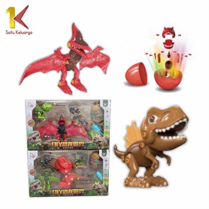 Satu Keluarga Dinosaurus Set M141 Mainan Telur Kejutan Dino Trex ...