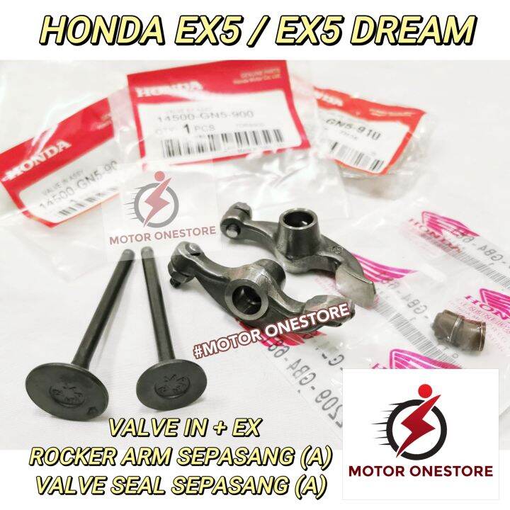 (OE THAI) EX5 DREAM ROCKER ARM + VALVE MINYAK VALVE EXHAUST + VALVE ...
