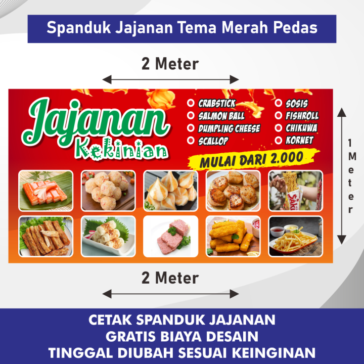 Cetak Spanduk Jajanan/Makanan/Minuman Tema Merah Pedas - Free Desain ...