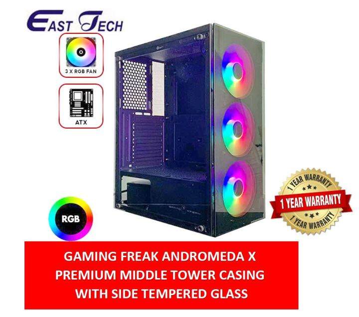 GAMING FREAK ANDROMEDA X PREMIUM MIDDLE TOWER CASING WITH SIDE TEMPERED ...