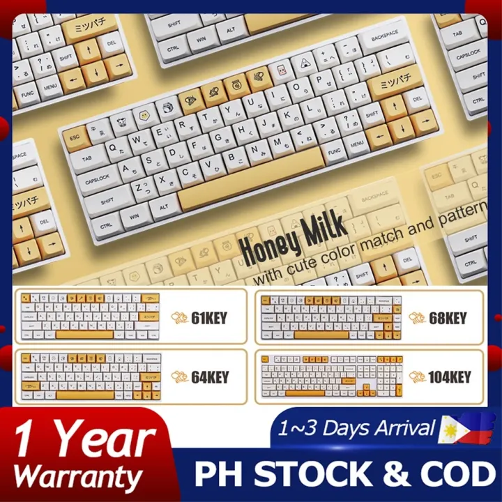COD Honey Milk Theme Keycaps Japanese Sublimation PBT Keyboard Keycap ...
