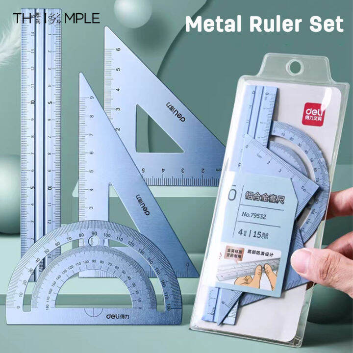 PENGGARIS ALUMUNIUM 1 SET 4 MODEL / PENGARIS/ RULER ALUMUNIUM GEOMETRY ...