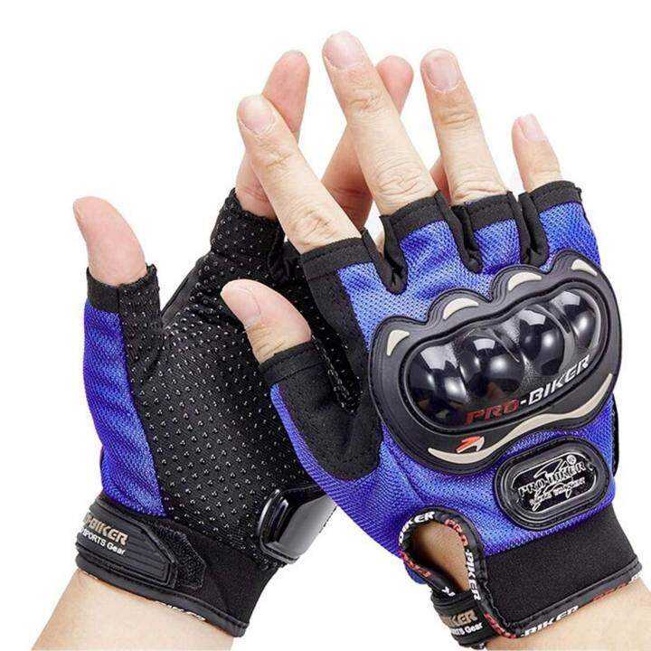 MOTOR ACCESS Pro-Biker Half Finger Motorcycle Gloves (Blue) | Lazada PH