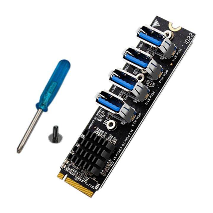 M.2 M-Key Pcie Expansion Cards M.2 to Pci-E X1 4 Port USB3.0 Graphics ...