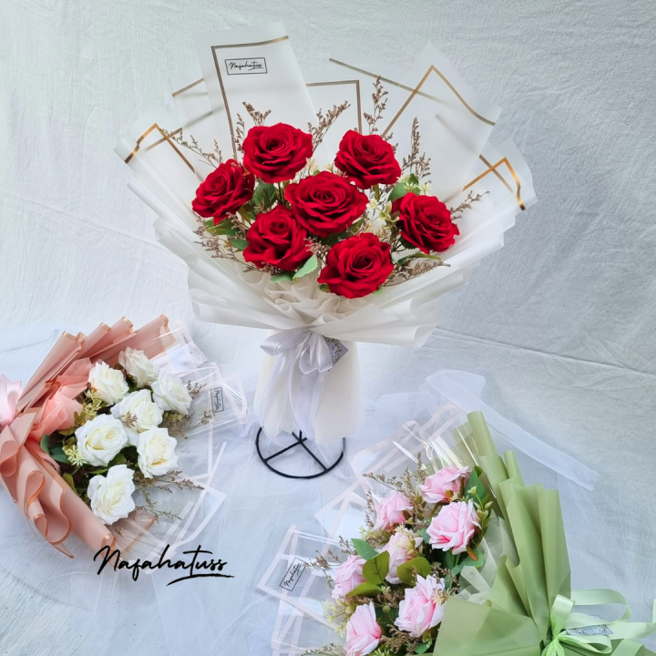 Buket Bunga JUMBO CELO artificial Bau Wangi Wisuda Nikahan Ulang tahun ...