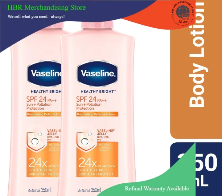 Vaseline Body Lotion Healthy White Spf 24 350ml x2 | Lazada PH