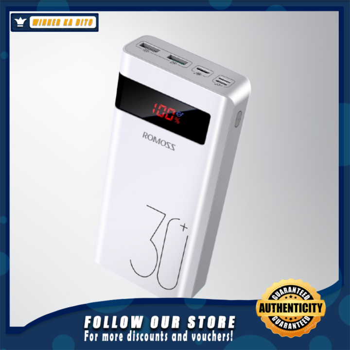 Romoss Sense 8P Plus 30000mAh Powerbank 22.5W Fast Charge Type-C PD20W ...
