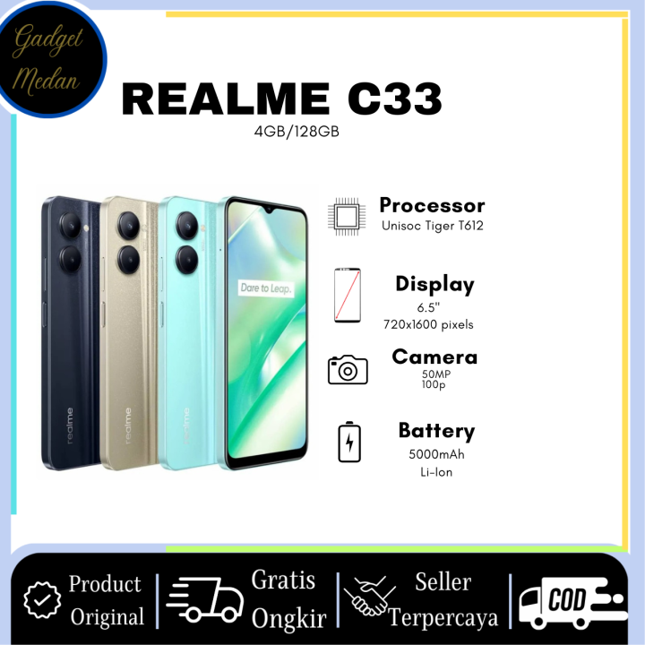 Realme C33 4/128 GB Garansi Resmi | Lazada Indonesia