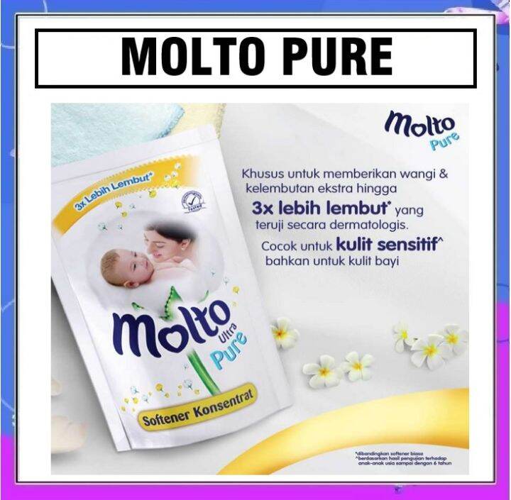 MOLTO PURE POUCH 135 ML PELEMBUT PEWANGI PAKAIAN | Lazada Indonesia