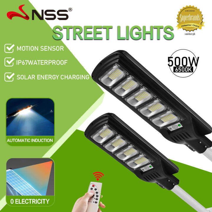 NSS 500W Solar Light Auto-sensing Outdoor Street Light Remote Control ...