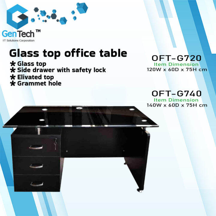 Glass top office table OFT-G720 , OFT-G740 | Lazada PH