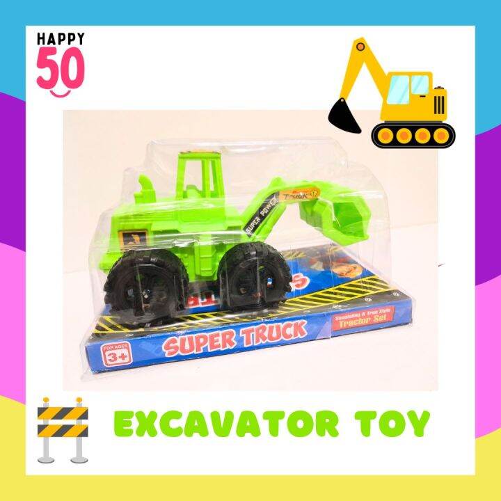 Green Excavator Toy Gift Set for Boys Kids 1-4yo Inspired by Blippi ...
