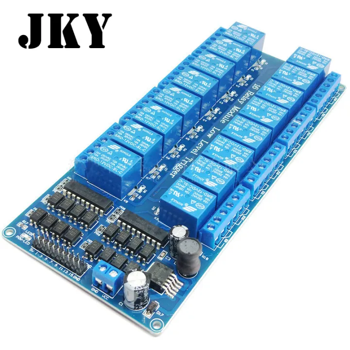 16 Channel Relay Shield Module DC 5V 12V With Optocoupler LM2576 ...