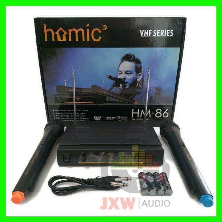 MIC HOMIC HM 86 / MICROPHONE WIRELESS HOMIC HM-86 / MIC WIRELESS HOMIC HM86 / MIC TANPA KABEL ...
