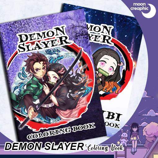 Demon Slayer Coloring Book (A5size) children book coloring set fantasy ...