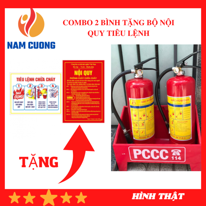[ TẶNG BỘ NỘI QUY + TIÊU LỆNH ] Combo 2 bình chữa cháy MFZL4 bột ABC 4 kg, bình cứu hỏa loại tốt ...