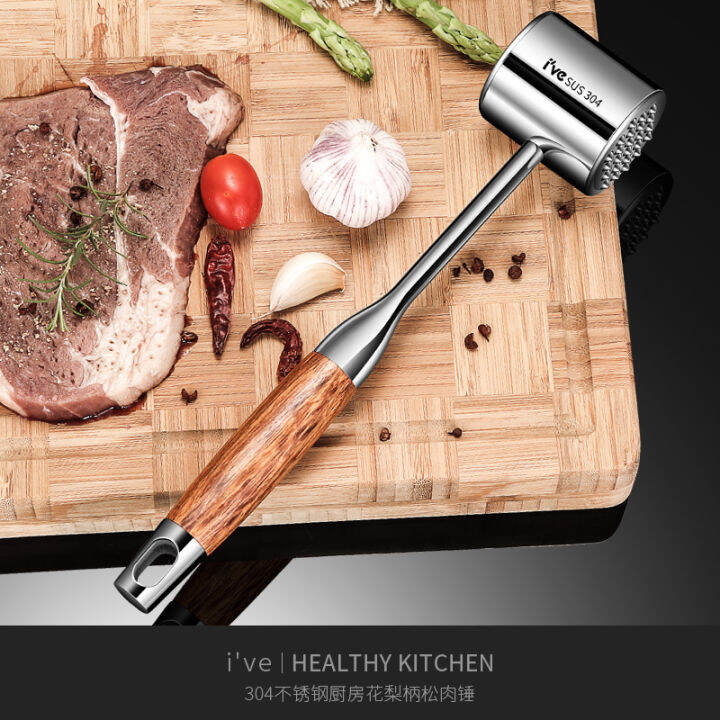 Germany Ive304 Stainless Steel Kitchen Solid Meat Hammer Loose Meat