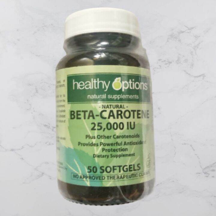 Healthy Options Beta-Carotene 25000IU 50sg | Lazada PH