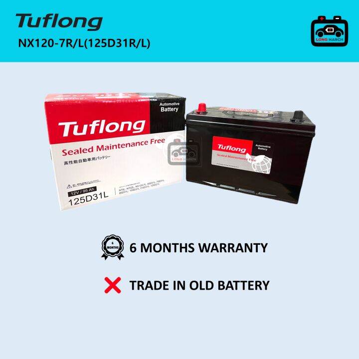 Tuflong Hitachi NX120-7 | NX120-7L | 125D31 | N70Z | N70ZL battery bateri Hilux Hiace Triton ...