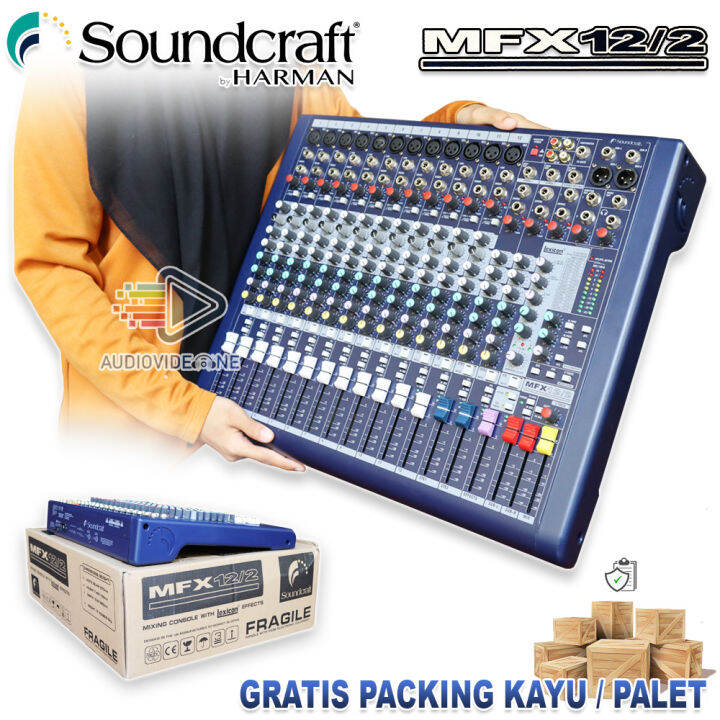 Mixer Soundcraft MFX 12/2 Mikser Audio Soundkref 12 Chanel Efek Lexicon Gratis Packing Kayu ...