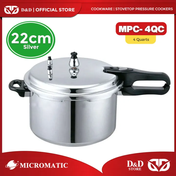 D&D | Micromatic MPC-4QC 4 Quartz 22cm Silver Stovetop Pressure Cooker ...