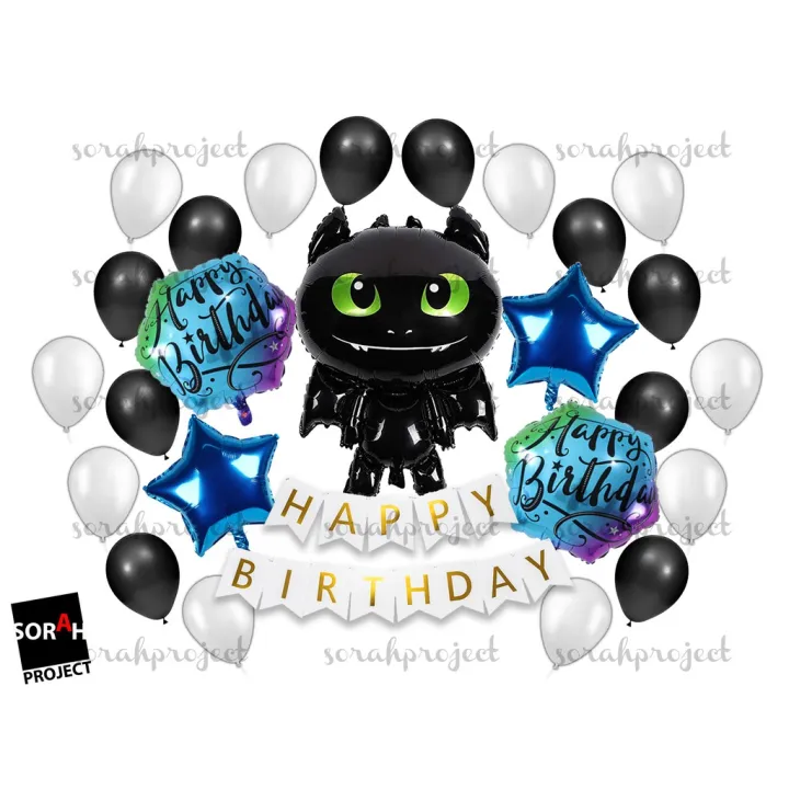 Toothless Dragon Balloon Birthday Boy Theme Decoration Set Package ...