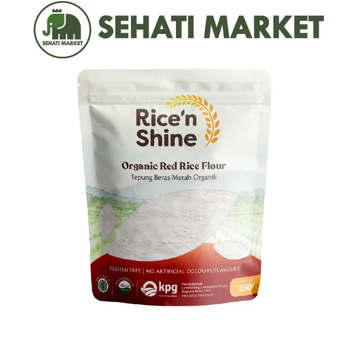 RICE N SHINE ORGANIC RED RICE FLOUR TEPUNG BERAS MERAH ORGANIK 250 g ...