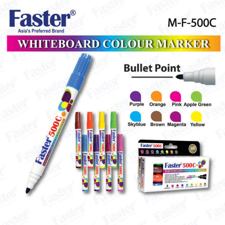 Faster 500C Whiteboard Colour marker pen set/ Pen Marker | Lazada