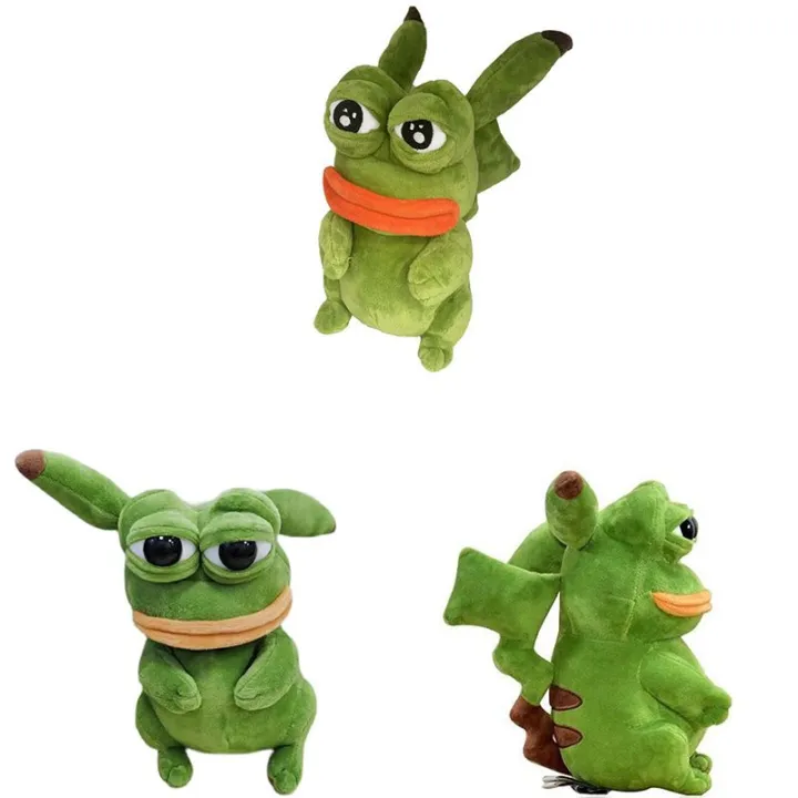 23cm Pokemon Pikachu Pepe The Frog Sad Kawaii Room Decor Plush Dolls ...