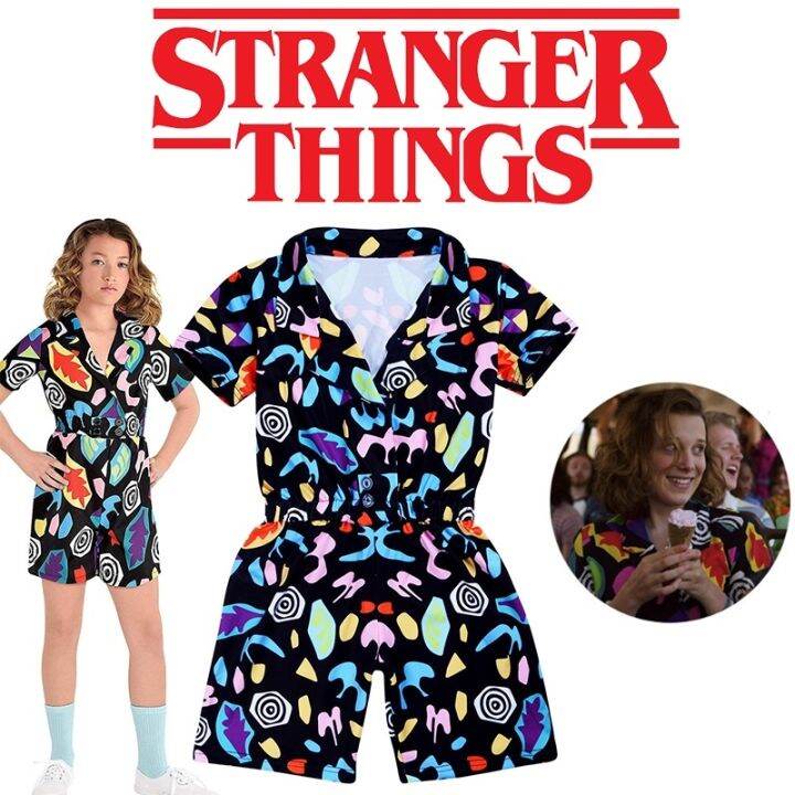 Stranger Things 3 Eleven Cosplay Halloween Costume Girl Fancy Jumpsuit ...