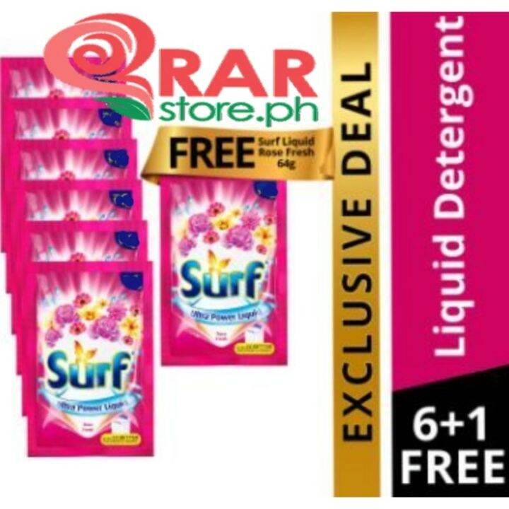 SURF LIQUID DETERGENT ROSE FRESH 64ml (6 pcs +1 FREE) | Lazada PH