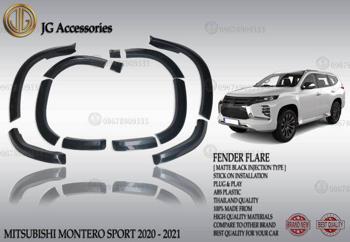 MITSUBISHI MONTERO SPORTS 2020 2021 OEM SLIM FENDER FLARE INJECTION ...