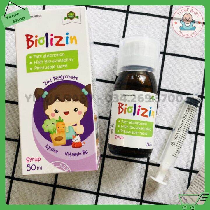 [50ml]Biolizin - Kẽm hữu cơ + Lysine + B6 giúp bé ăn ngon, tăng đề ...