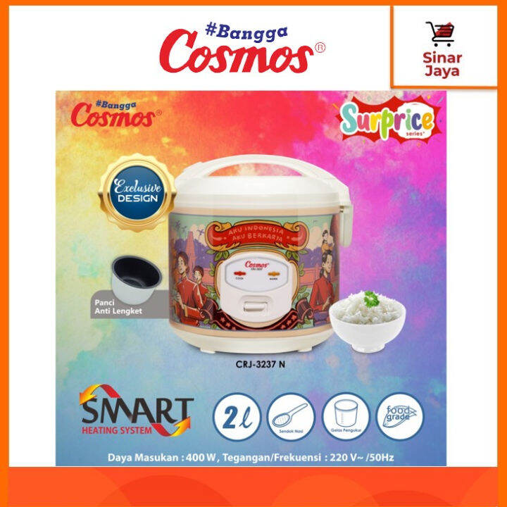 COSMOS CRJ-3237 Rice Cooker / Magic Com 2 Liter (Anti Lengket) | Lazada ...