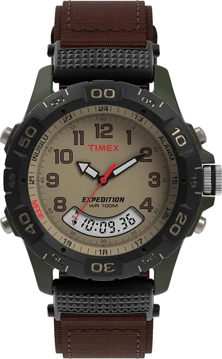 Timex Men's T45181 Expedition Resin Combo Brown/Green Nylon Strap Watch ...