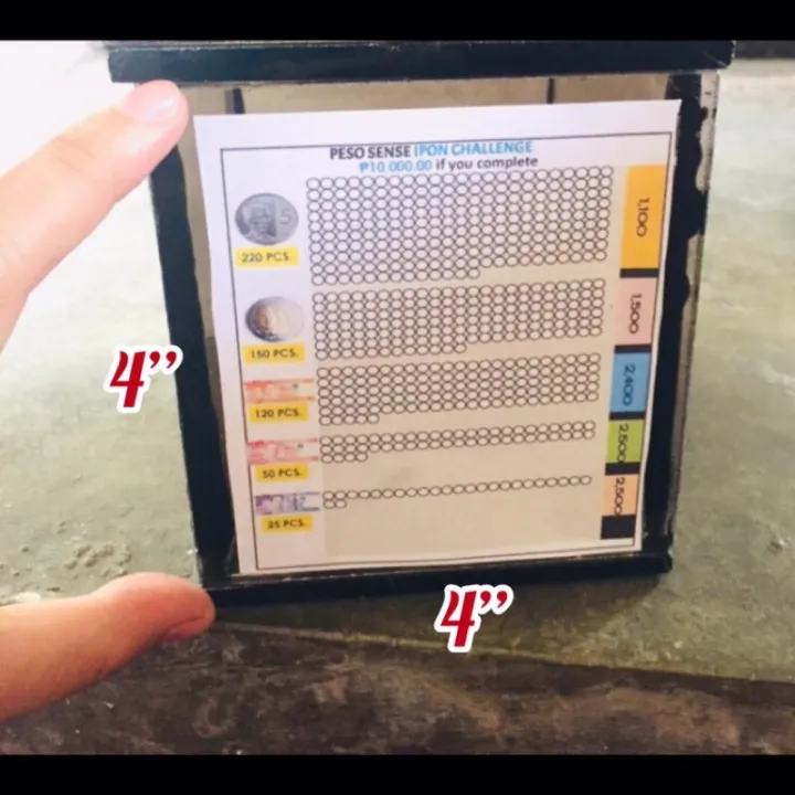 alkansya ipon challenge Glass alkansya Bundle aduls +Kids ipon ...