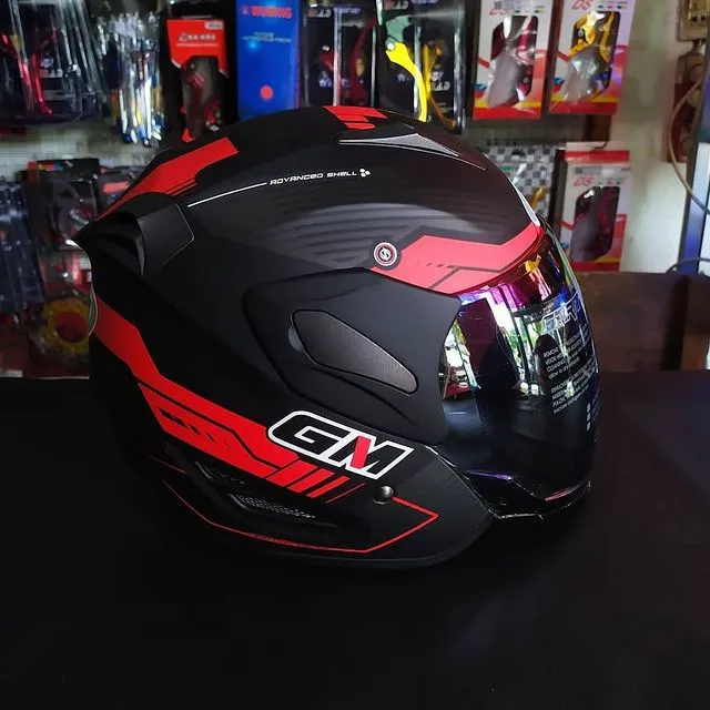 HELM GM FIGHTER VENDER BLACK RED DOFF | Lazada Indonesia
