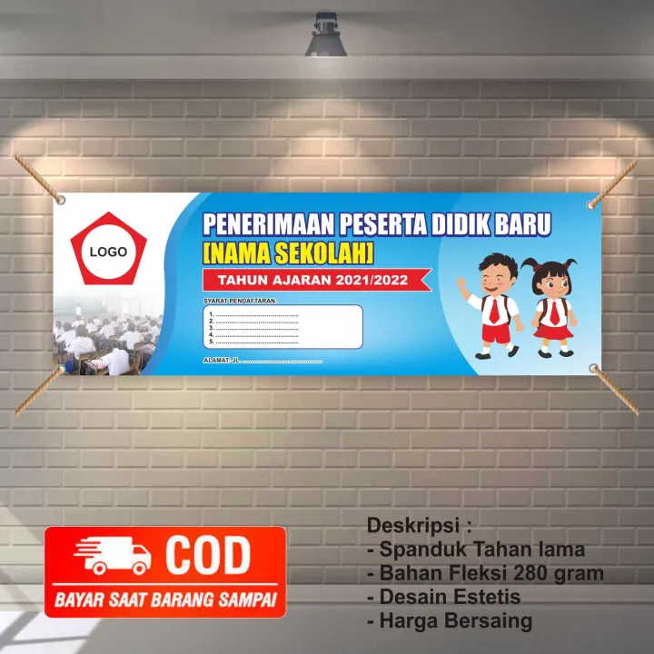 spanduk banner PPDB penerimaan siswa baru sekolah 3x1m | Lazada Indonesia
