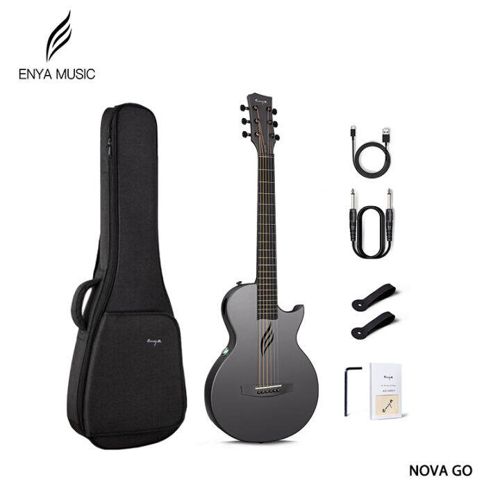 Enya Guitar Nova Go SP1 Acoustic Carbon Fiber One Body 35 inches Travel Guitar with Beginner Kit ...