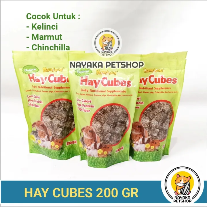 Hamsfood Hay Cubes 200 gr Pakan Kelinci Rumput Kering Makanan Rabbit ...
