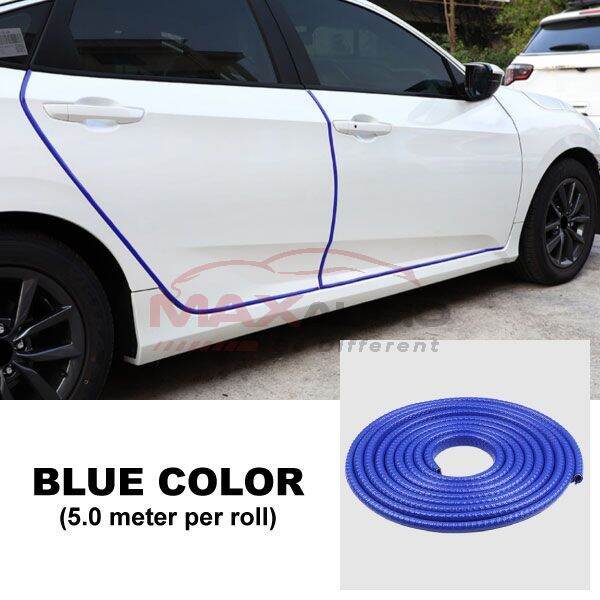 Car Door Edge Anti-Collision Rubber Steel Guard Strip Trim Scratch Seal ...
